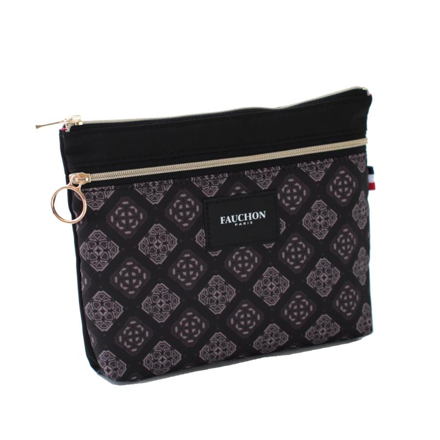 FAUCHON フォション ポーチ トリコロール 0004 ブラック : ハンカチーフギャラリーYahoo!店 - 通販 - Yahoo!ショッピング