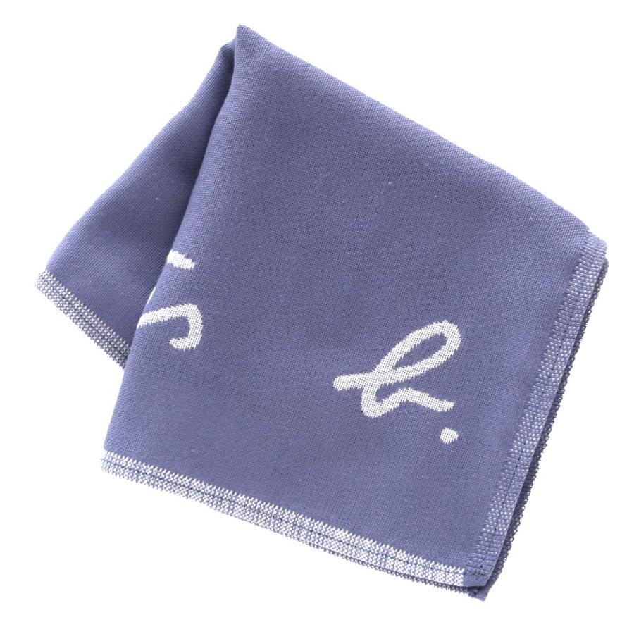 agnes b. アニエスベー 4重ガーゼ ロゴ/ストライプ リバーシブル ユニセックス 0008 ブルー : ハンカチーフギャラリーYahoo!店 - 通販 - Yahoo!ショッピング