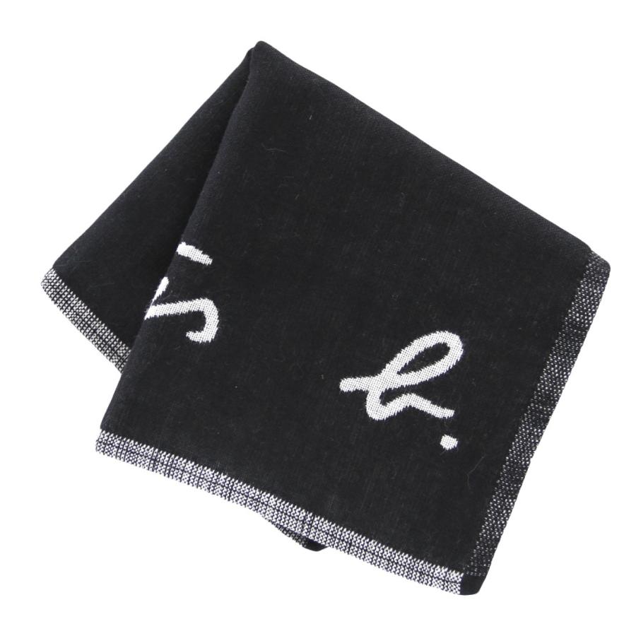 agnes b. アニエスベー 4重ガーゼ ロゴ/ストライプ リバーシブル ユニセックス 0008 ブラック : ハンカチーフギャラリーYahoo!店 - 通販 - Yahoo!ショッピング