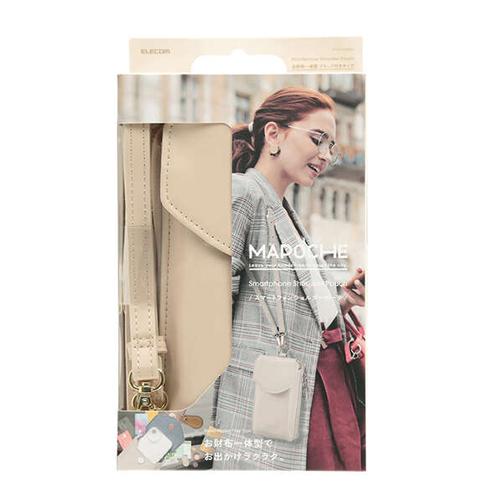 エレコム（ELECOM） MAPOCHE（マポッシュ） スマートフォンショルダーポーチ フラップ付きタイプ P-MAP04WH ミルクティーホワイト : 4549550303071 : ハンズ ...