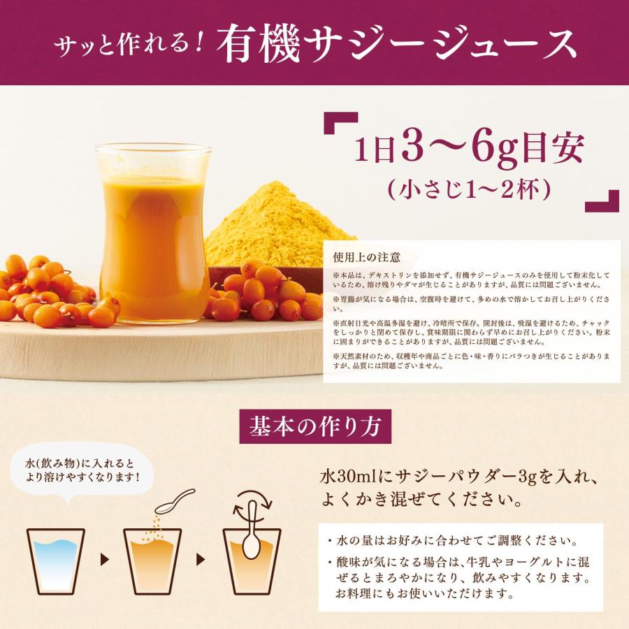 NaTruly（ナトゥリー） サジージュース オーガニック サジーパウダー100g 有機JAS認証 栄養機能食品(ビタミンC) サジー 沙棘 シーバックソーン 鉄分 : マヌカハニーと健康食品 ...