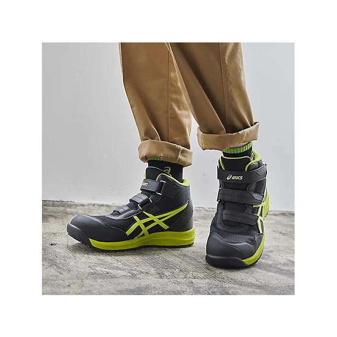 asics アシックス 作業用靴 安全スニーカー マジックベルト ウィンジョブCP216 ブラックXネオンライム 1273A076.001 : 1273a076-001 : ハンズコテラ ...