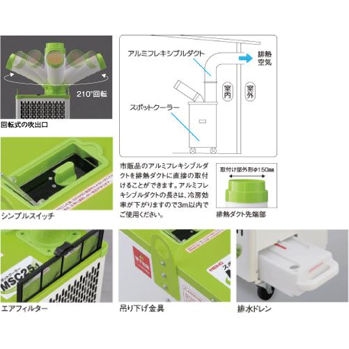 代引き不可 MEIHO ワキタ スポットクーラー 単相100V首振り機能無 MSC25-1 ※個人様宅配送不可 : ハンズコテラ Yahoo!ショップ - 通販 - Yahoo!ショッピング