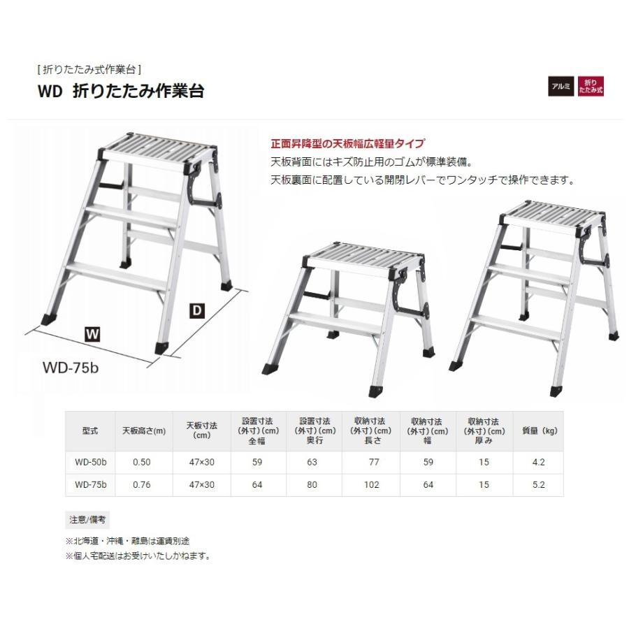 ハセガワ 代引き不可 ハセガワ長谷川 Hasegawa WD 折りたたみ作業台 WD-75b 3段 踏台 : ハンズコテラ Yahoo!ショップ - 通販 - Yahoo!ショッピング