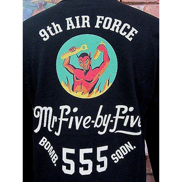 BUZZ RICKSON'S バズリクソンズ Tシャツ L/S T-SHIRT "555th BOMB. SQ." BR68905 BLACK ...