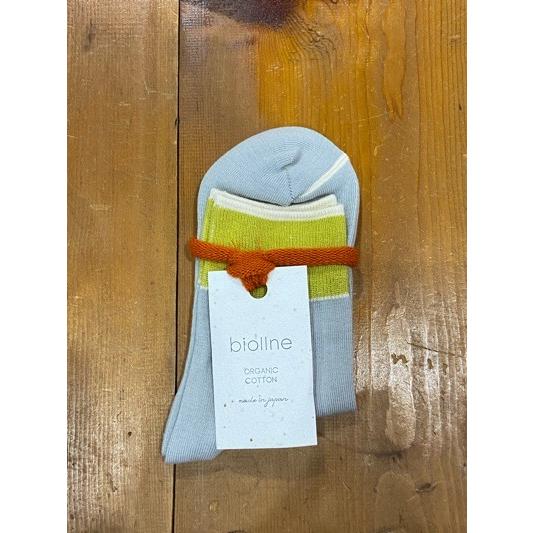 biollne ビオルネ 323232 ミドル丈配色 口ゴムリブ編みソックス 【gray(dustymiller)】グレー ...