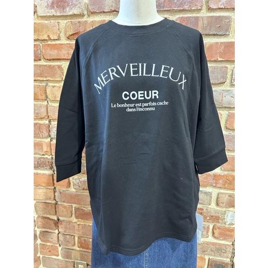 in this life インディスライフ 2WAY七分袖プリントカットソー 3012146-E801ブラック : HANGARMARKET LADYS - 通販 - Yahoo!ショッピング