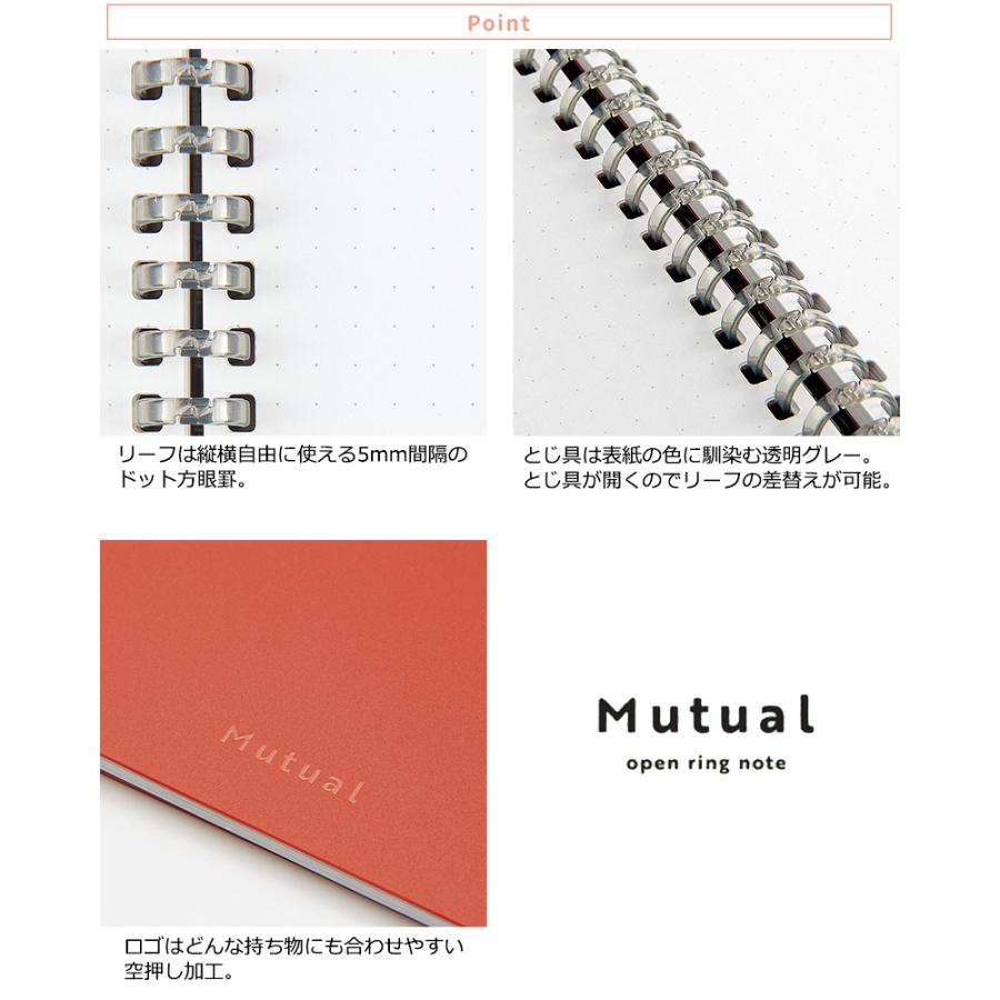 LIHIT LAB. 選べる3冊セットLIHIT LAB リヒトラブ Mutual オープンリングノート A5 N-2673 S型 5mmドット方眼罫 全6色 : 印鑑と文具と雑貨のはんこ ...