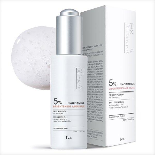 韓国コスメ IVEL アイブル ナイアシンアミド5%アンプル NIACINAMIDE BRIGHTENING AMPOULE 30ml ...