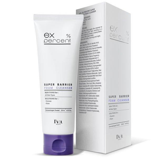 韓国コスメ IVEL アイブル スーパーバリアフォームクレンザー SUPER BARRIER FOAM CLEANSER 120ml ...