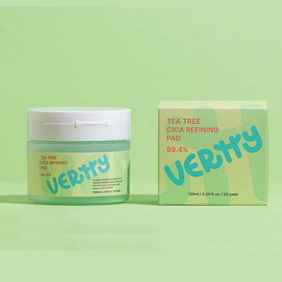 [VERTTY] ティーツリーシカリファイニングパッド 50枚 130ml ベルティ Tea tree Cica Refining Pad 韓国コスメ : hannahpad Yahoo ...