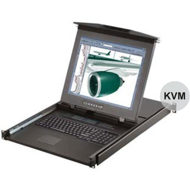 オースティンヒューズ [D119-IP1602E] 1U デュアルスライド 19インチLCDモニター 106キーキーボード ドロアー タッチ ...