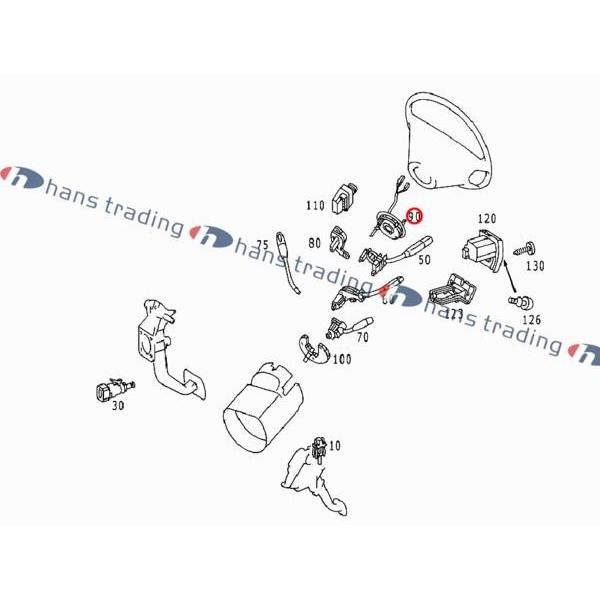 ベンツ Sクラス W220 CLクラス W215 スパイラルケーブル/純正OEM品 000-464-0318 : ハンズトレーディング ...