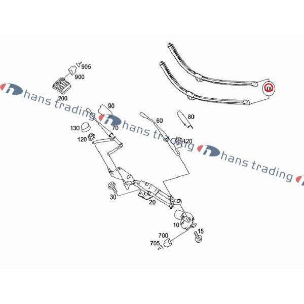 ベンツ X164 W164 W251 フロントワイパーブレードセット 右ハンドル/純正品 1648201145 1648200845 164 ...