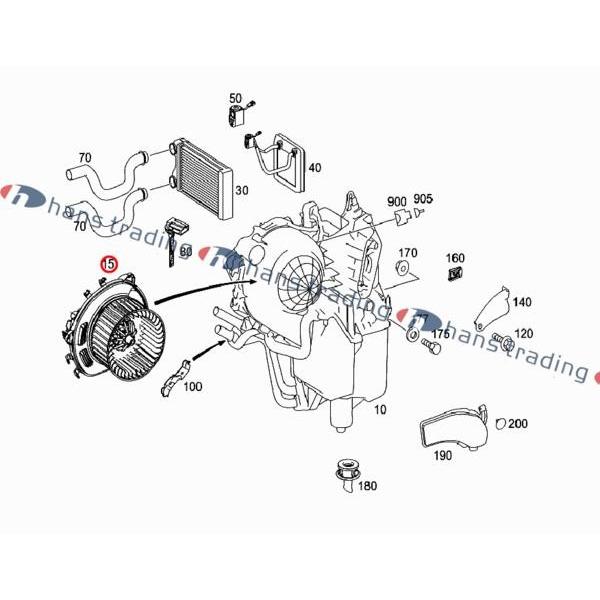 ※要在庫確認 ベンツ 純正品 Mクラス W164 Rクラス W251 リアエアコン ブロアモーター ブロワモーター 1648350107 : ...