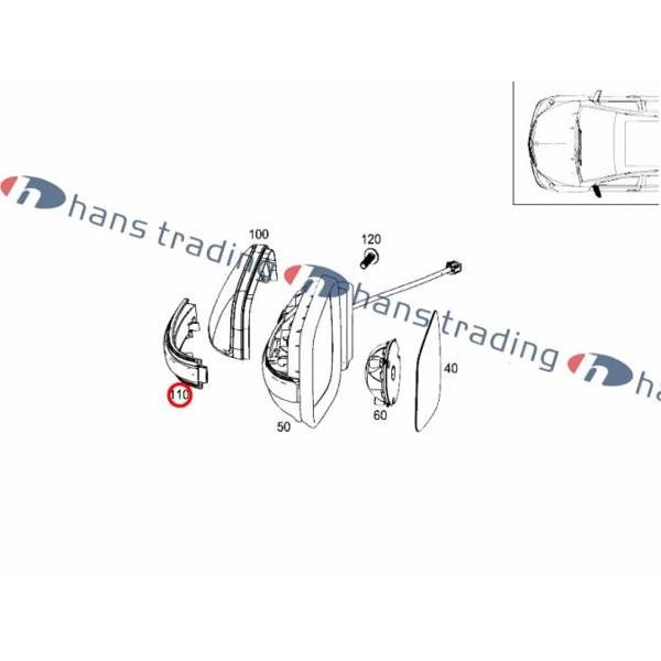 ベンツ Aクラス W169 Bクラス W245 左ドアミラーフラッシャー ウィンカーレンズ 左側/純正品 後期 169-820-1121 : ...