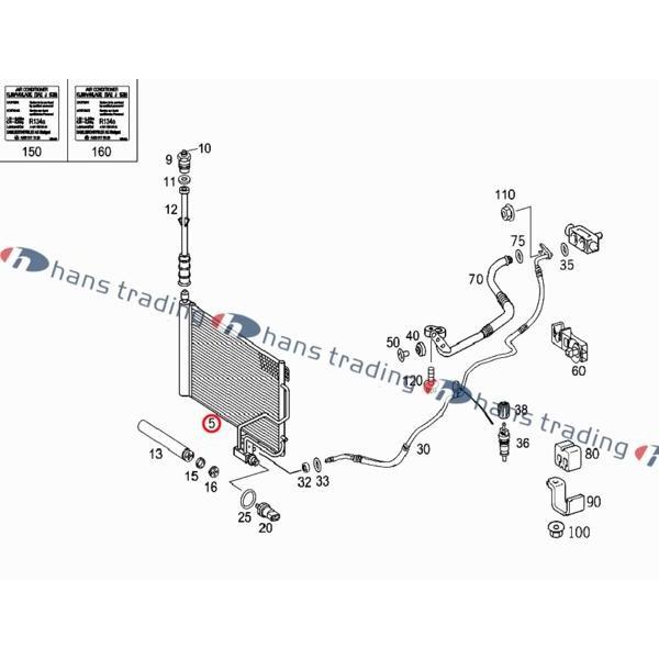 ベンツ W203 Cクラス W209 CLKクラス エアコンコンデンサー A/Cコンデンサー 純正OEMメーカー品 2035001254 ...