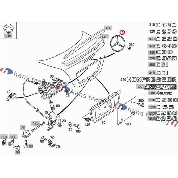 ベンツ Cクラス W203 ワゴン リアスターエンブレム リヤスターマーク リヤエンブレム リアエンブレム ベンツマーク/純正品 新品 ...