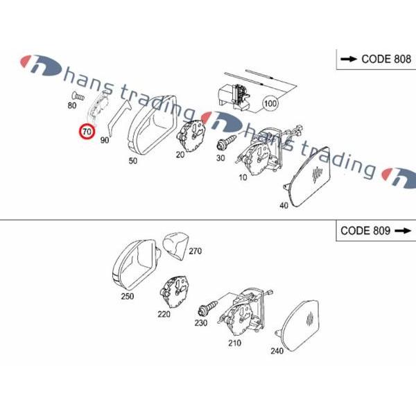 ※要在庫確認 ベンツ 純正品 W203 Cクラス 後期 左ドアミラーウィンカーレンズ 左側 ドアミラーフラッシャー ブリンカーランプ ...