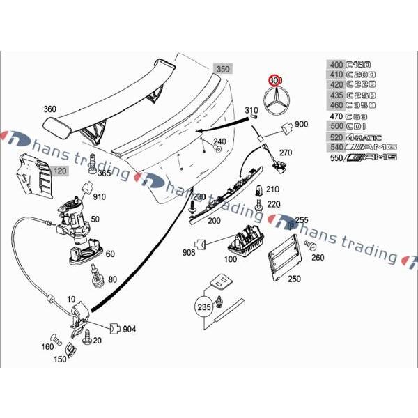 ベンツ Cクラス W204 セダン リアスターエンブレム リヤスターマーク リヤエンブレム リアエンブレム ベンツマーク/純正品 新品 ...