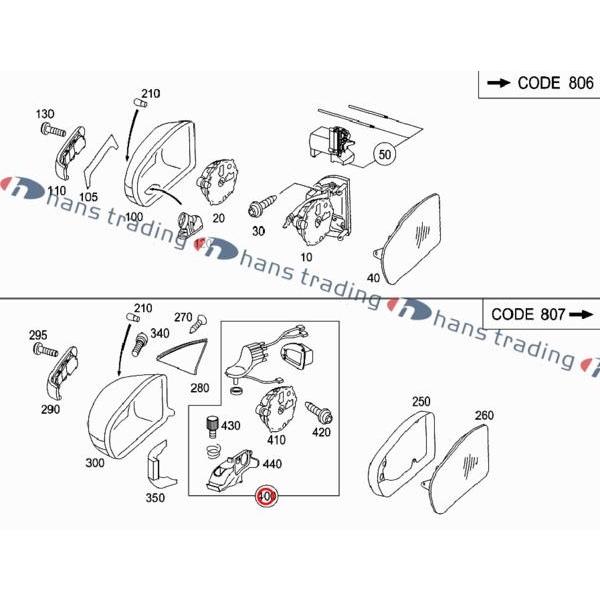 ベンツ Eクラス W211 後期 右ドアミラー 右側/純正品 ドアミラー右 新品 : ハンズトレーディングYOKOHAMA - 通販 ...