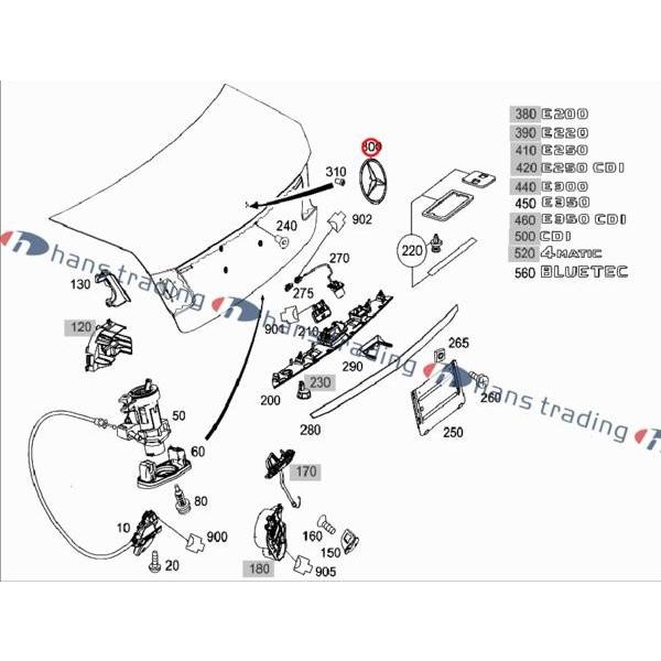 ベンツ Eクラス W212 セダン リアスターエンブレム リヤスターマーク リヤエンブレム リアエンブレム ベンツマーク/純正品 新品 ...