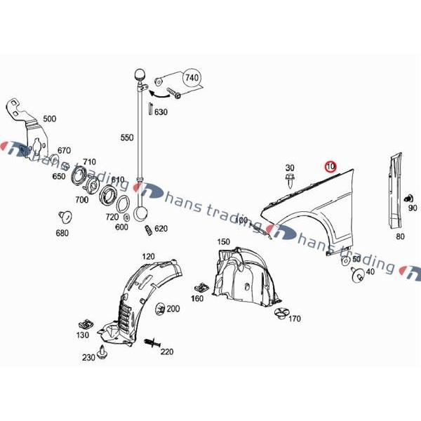 ベンツ Eクラス W212 E63AMG 後期 フロント左 左フロントフェンダー フェンダー 左前/純正品 新品 212-880-0718 ...