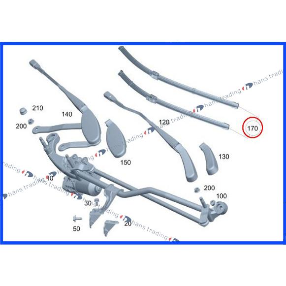 ベンツ 純正品 フロントワイパーブレード 左右セット W213 W238 Eクラス Eクラスクーペ 左ハンドル車用 2138203604 ...