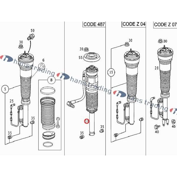 ベンツ Sクラス W220 S600 フロント左 左フロント 左前 ABCショック サスペンション/純正品 新品 220-320-8313 ...