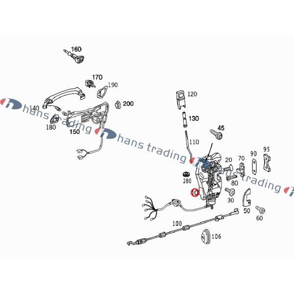 Sクラス W220 左フロント フロント左 ドアロックアクチュエーター 左前/純正品 新品 220-720-1335 2207200535 : ...