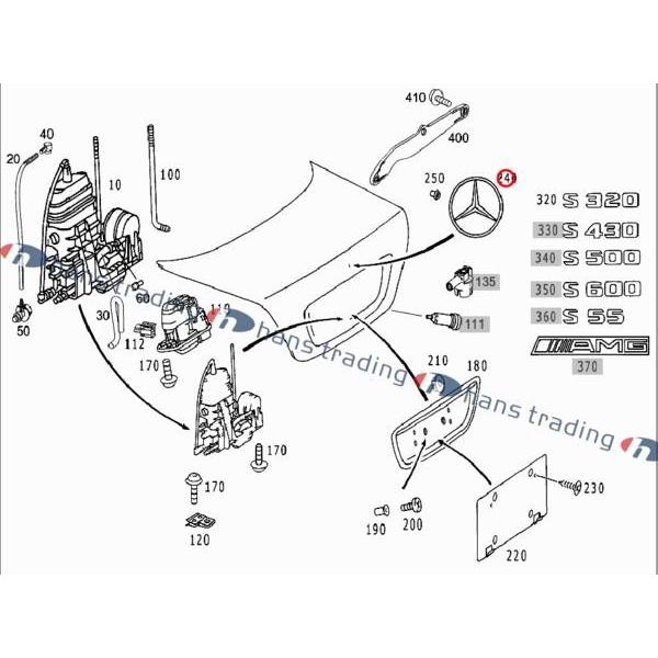 ベンツ Sクラス W220 リアスターエンブレム リヤスターマーク リヤエンブレム リアエンブレム ベンツマーク/純正品 新品 : ハンズ ...
