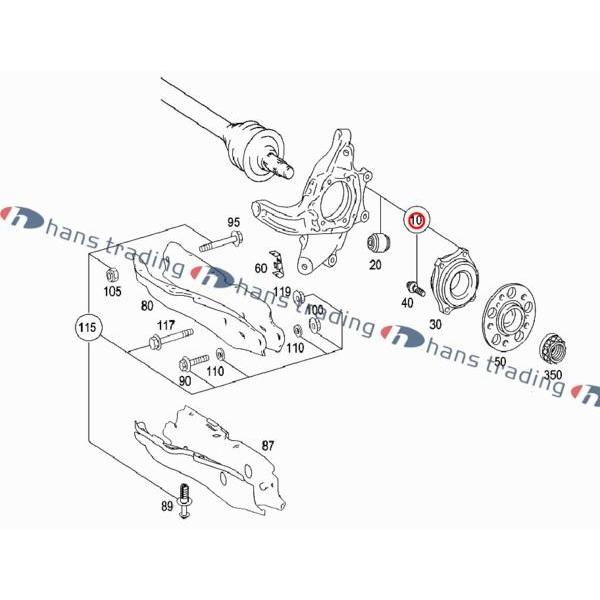 ベンツ Sクラス W221 CLクラス W216 リヤホイールキャリア リアホイールキャリア 右後 /純正品 221-350-2208 ...