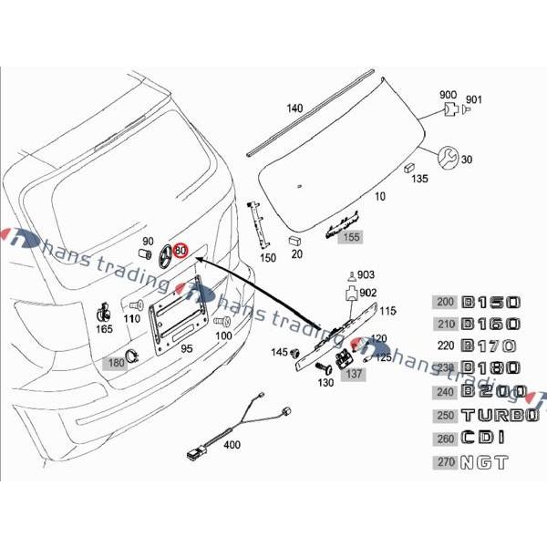 ベンツ 純正品 W245 Bクラス リアスターエンブレム スリーポインテッドスター リアエンブレム 1697580158 2217580058 ...