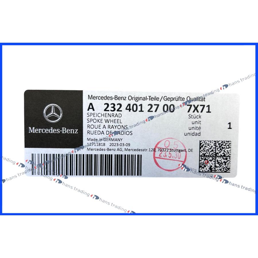 【純正品】新品 正規品 W232 R232 AMG SL63 フロント アルミホイール マットブラック ベンツ AMGホイール 9.5J 21 ...