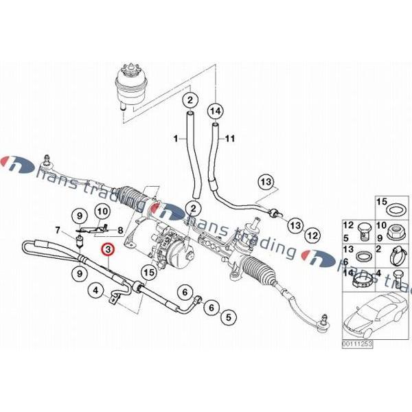 BMW MINI ミニ 純正 パワステ プレッシャーホース R50 R52 R53 RA16 RE16 パワステ高圧ホース ミニクーパー ...
