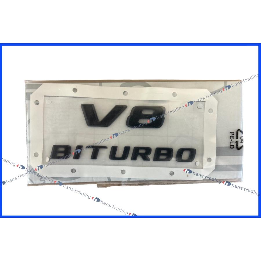 【純正品】 ベンツ W463A Gクラス フロントフェンダーエンブレム ブラック V8 BITURBO AMG ナイトパッケージ 1枚 ...