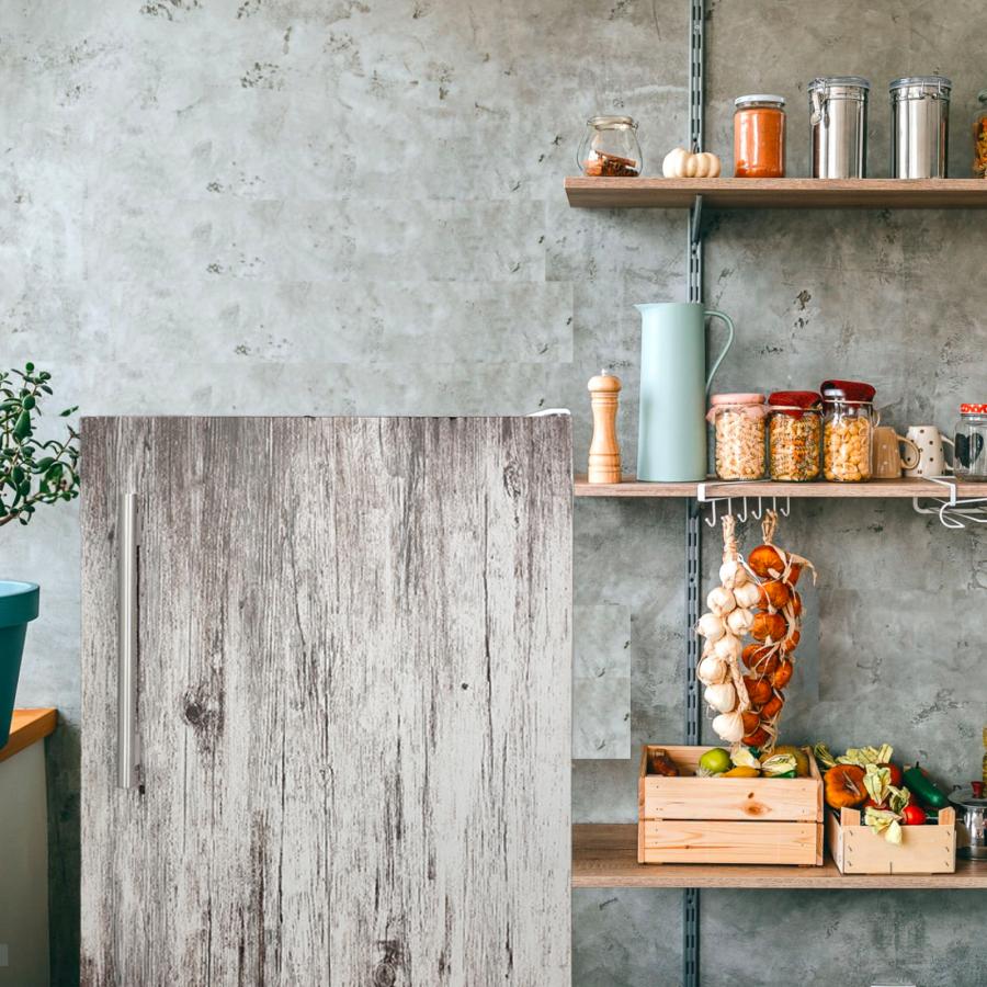 Hanx 【セール】冷蔵庫 122L 直冷式 ワンドア冷蔵庫 グレーウッドxマットホワイト 小型 木目 8段階温度調節 1年保証 日本メーカー Hanx-Home HH-RC22120GW ...