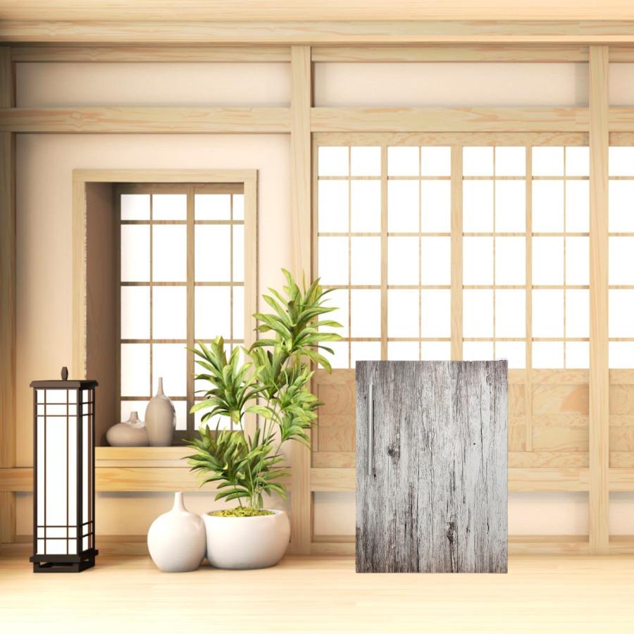 Hanx 【セール】冷蔵庫 122L 直冷式 ワンドア冷蔵庫 グレーウッドxマットホワイト 小型 木目 8段階温度調節 1年保証 日本メーカー Hanx-Home HH-RC22120GW ...