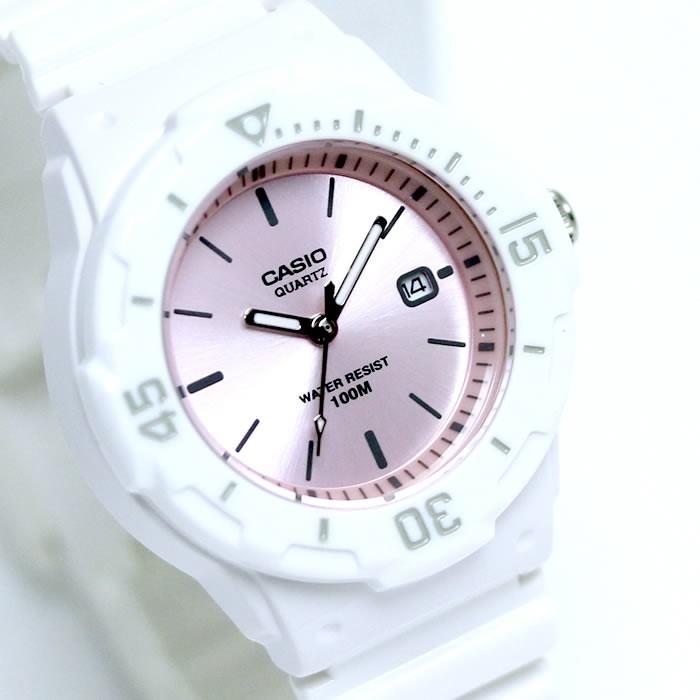 CASIO Standard カシオ スタンダード アナログクォーツ レディース腕時計 ホワイトラバーベルト ピンク文字盤 海外モデル LRW ...