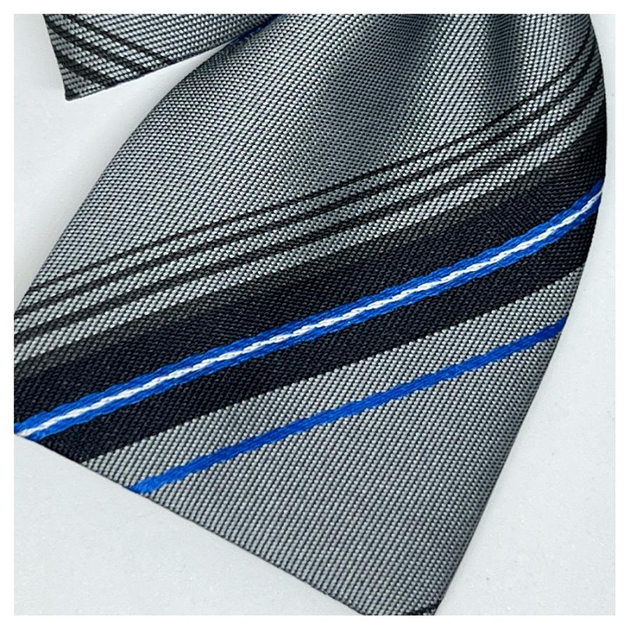 HANECTONE スクールリボン ハネクトーン アサヒガード加工 撥水 撥油 簡単装着 学生 制服 中学生 高校生 サテン ストライプ グレー 51BR : スクールファッション ...