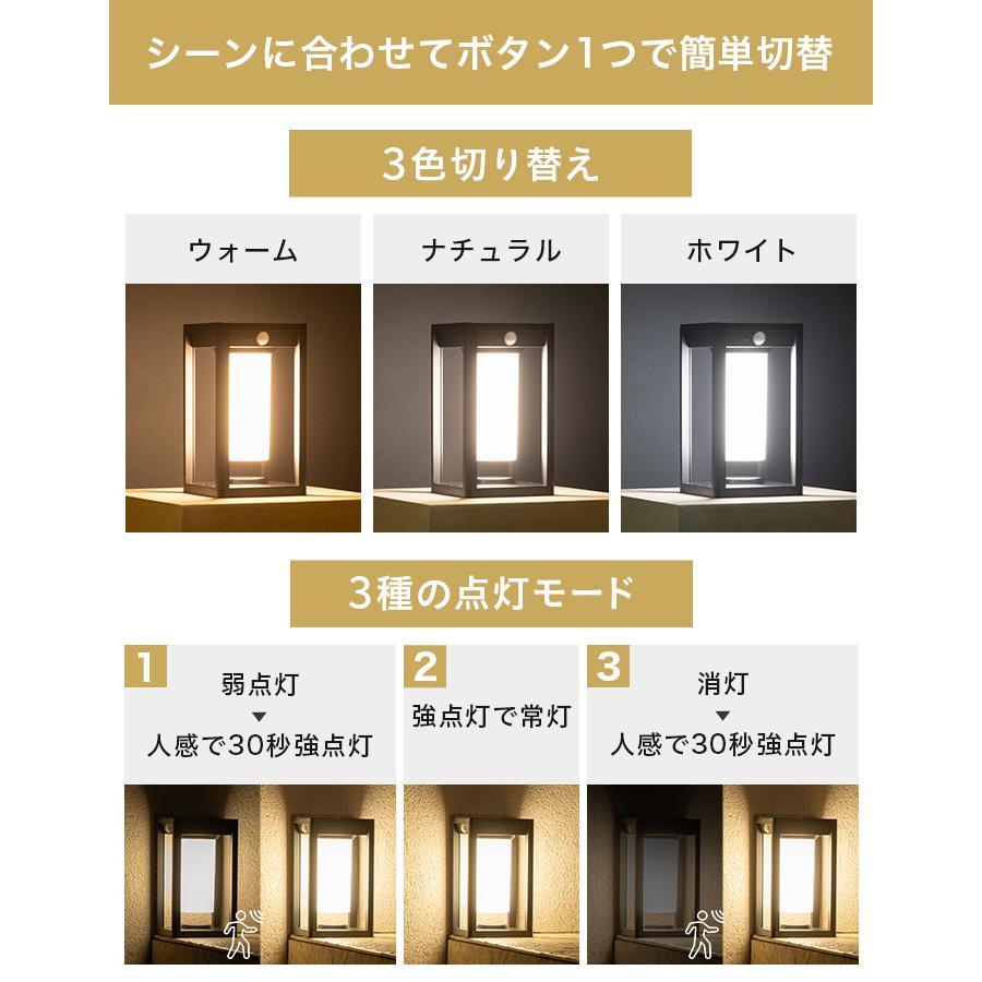 LUNAXIA 2個 ソーラー ライト 屋外 防水 人感 ランタン〔 センサー led 玄関 門灯 防犯 壁 ポーチライト おしゃれ クク : 光るインテリアのHAPPY JOINT - 通販 ...