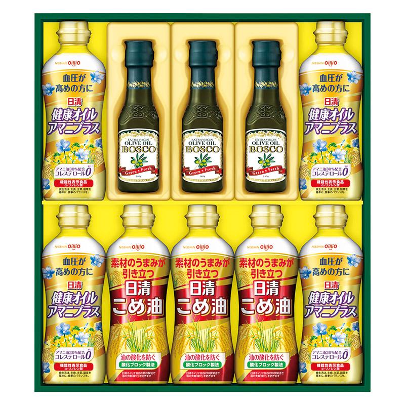 日清オイリオ ボスコオリーブオイル&バラエティオイルギフト BM-50A : 贈り物 de HAPPY - 通販 - Yahoo!ショッピング