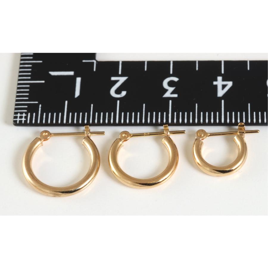 K18 18金 スナップ ピアス フープピアス イヤリング 太さ 2mm 15mm 13mm 10mm アクセサリー レディース 女性 プレゼント 金属アレルギー 40代 50代 30代 20 ...