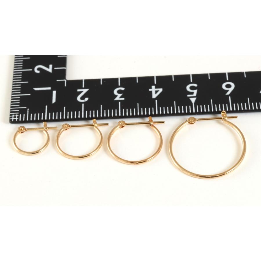 K18 18金 スナップピアス イヤリング フープピアス 太さ 1mm 1π パイ 20mm 15mm 13mm 10mm アクセサリー レディース メンズ プレゼント 金属アレルギー対応 ...