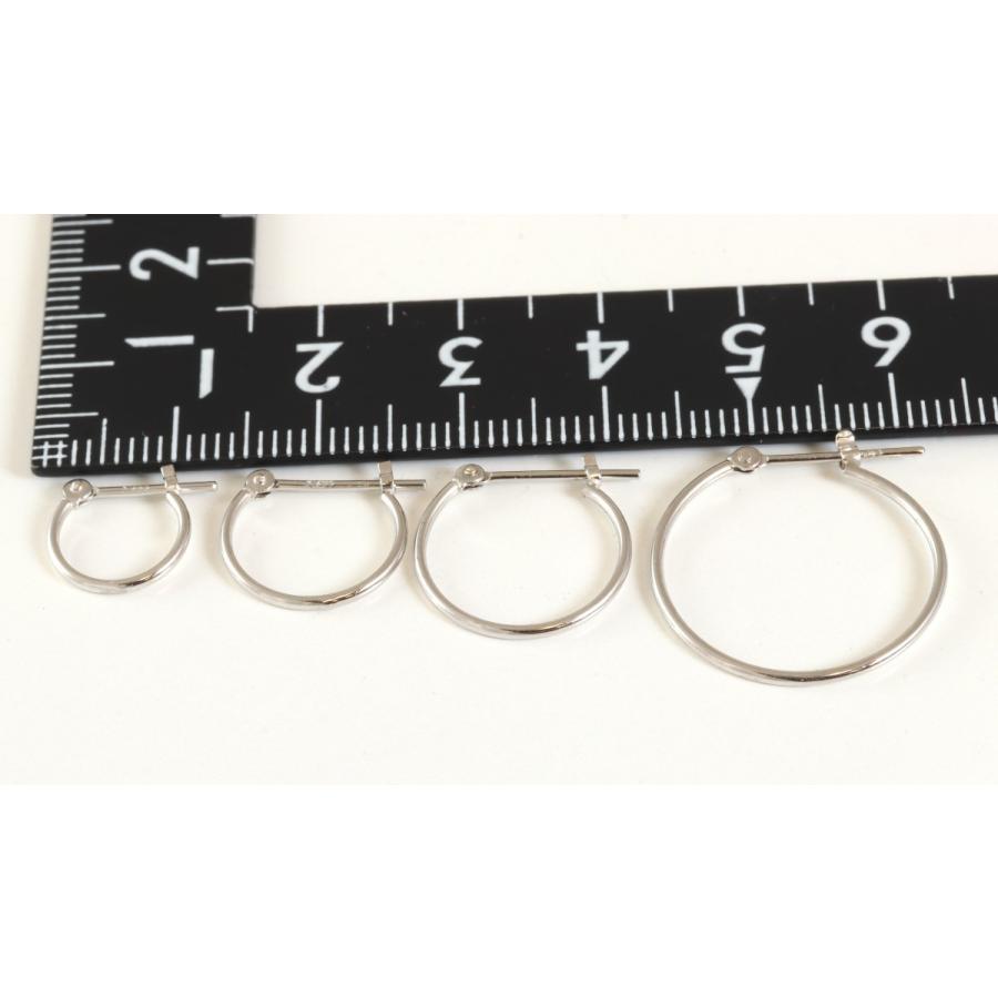 ブランド登録なし K14WG 14金ホワイトゴールド スナップ ピアス イヤリング フープピアス 20mm 15mm 13mm 10mm アクセサリー レディース メンズ プレゼント 40代 ...