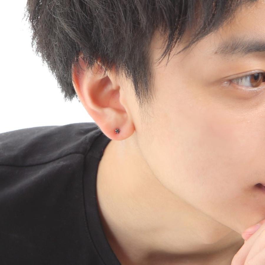 プラチナ ピアス ブラックダイヤモンド 一粒 3mm 0.09ct ローズ プラチナ ピアス ブラックダイヤモンド 一粒 3mm 0.09ct ローズ