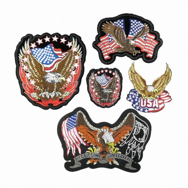 刺繍 ワッペン イーグル 5枚セット 大きい アイロンプリント まとめて アメカジ カラフル かっこいい WF-083 メール便OK : wf-083 : バラエティ雑貨 ハッピーパッチ ...