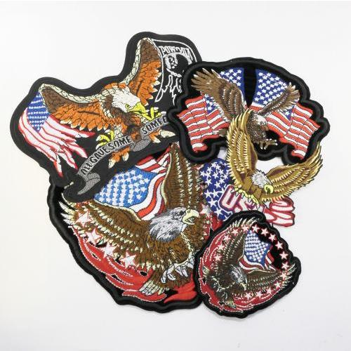 刺繍 ワッペン イーグル 5枚セット 大きい アイロンプリント まとめて アメカジ カラフル かっこいい WF-083 メール便OK : wf-083 : バラエティ雑貨 ハッピーパッチ ...