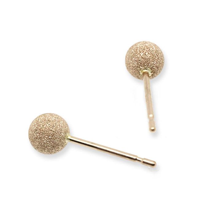 K10PG ピンクゴールド 4mm スターダスト 丸玉 地金 スタッドピアス/ラウンド/アラシ/フラッシュボール/10金/セカンドピアス/オフィス/仕事/シンプル : Happy ...
