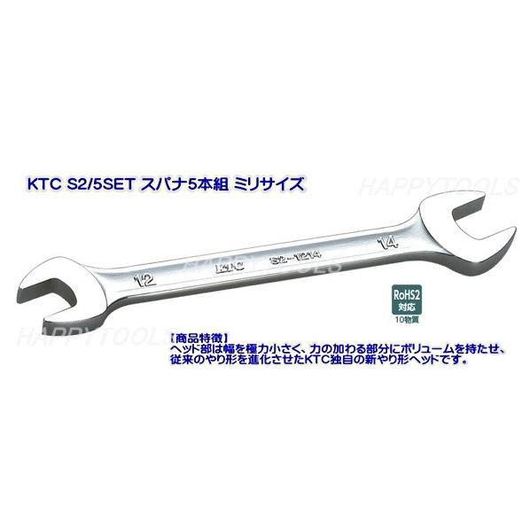 在庫有 KTC S2/5SET スパナ5本組 ミリサイズ 代引発送不可 税込特価 : ハッピーツール ヤフー店 - 通販 - Yahoo!ショッピング
